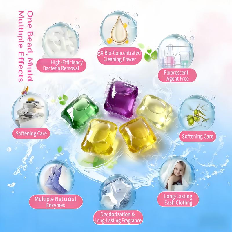8g Giant Pods Mixed Color Laundry Detergent Beads, 10 Count Sample Pack ...