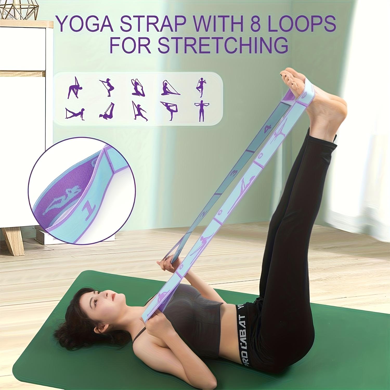 8-Ring Numbered Yoga Resistance Bands (Level 1-8), Purple/Pink, for ...
