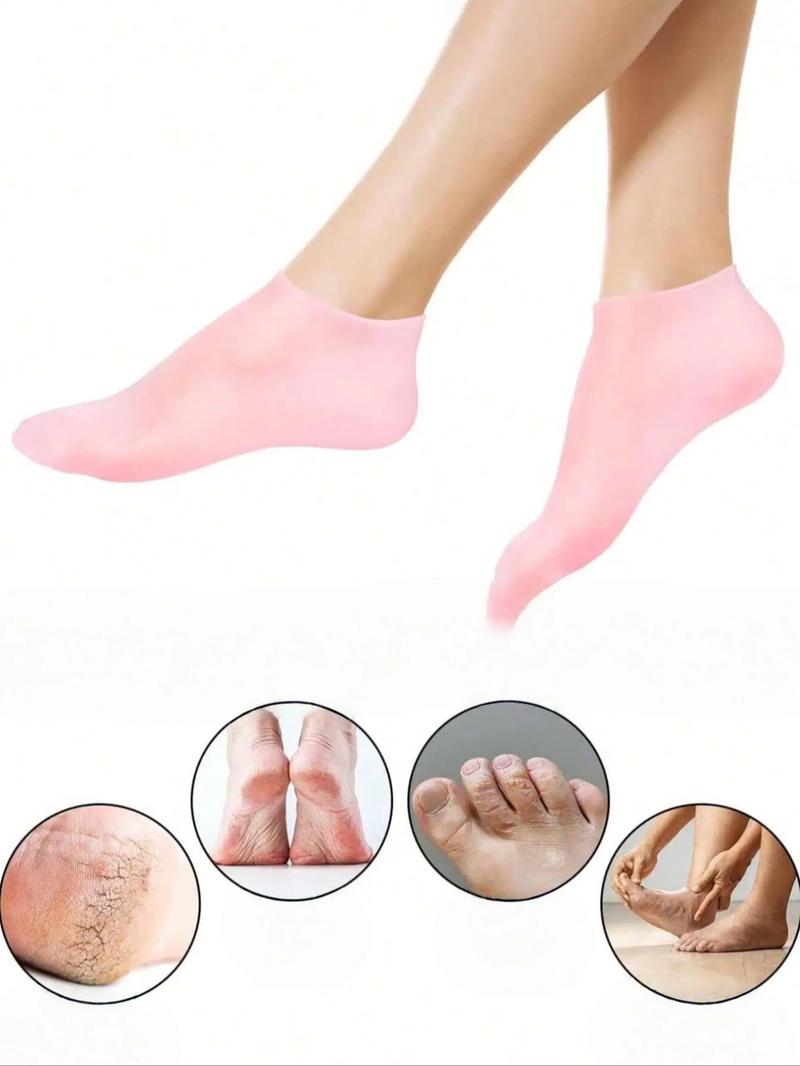 1 set of silicone socks + silicone gloves Moisturizing socks prevent ...