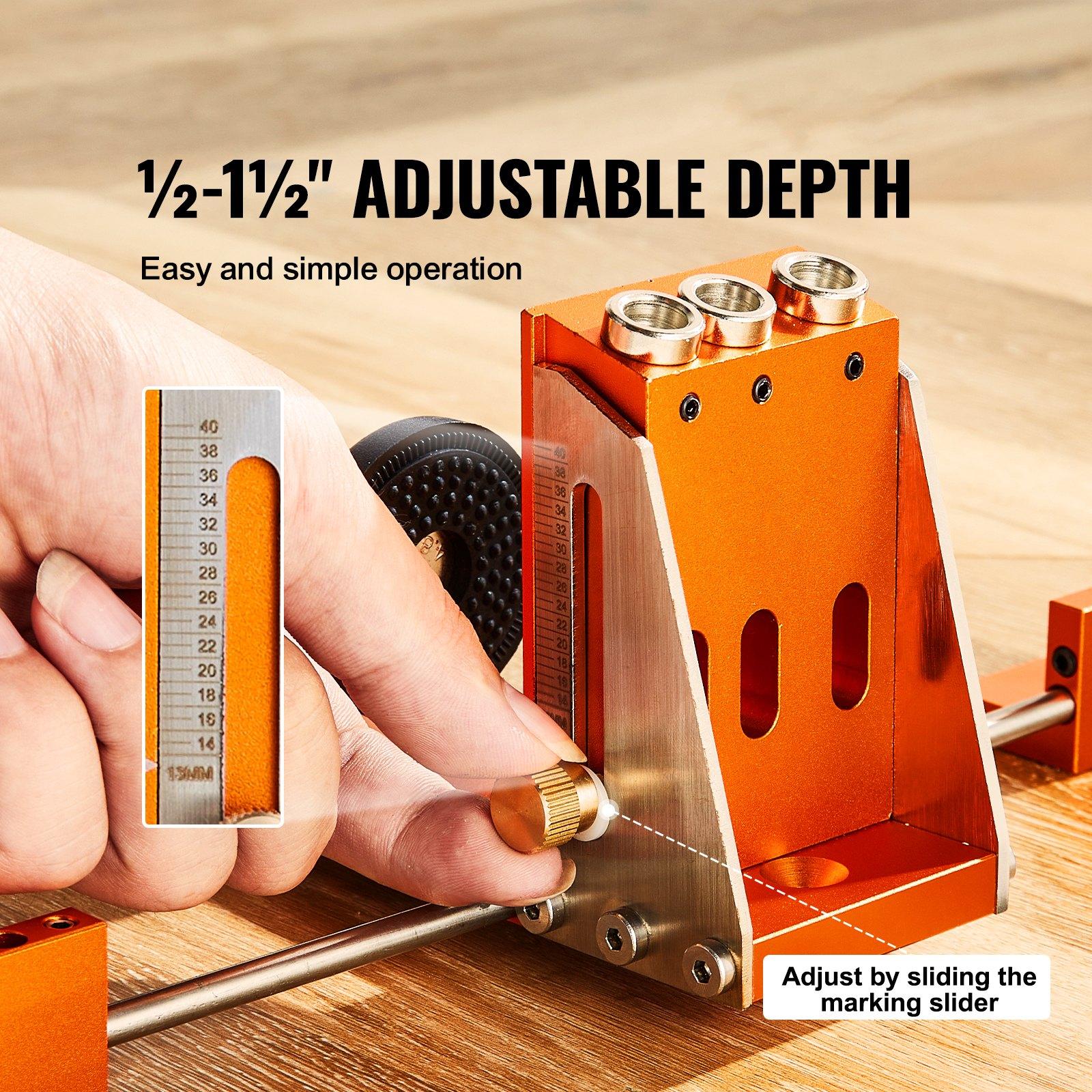 【DealsForYouDays】VEVOR Pocket Hole Jig Kit, 34 Pcs Pocket Hole Jig ...
