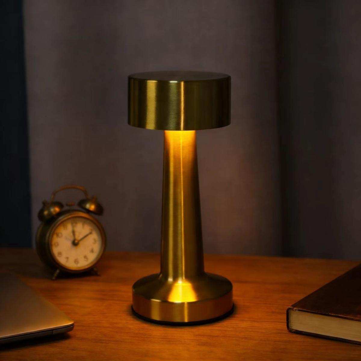 Portable Rechargeable LED Touch Table Lamp, Adjustable Dimmable Metal ...