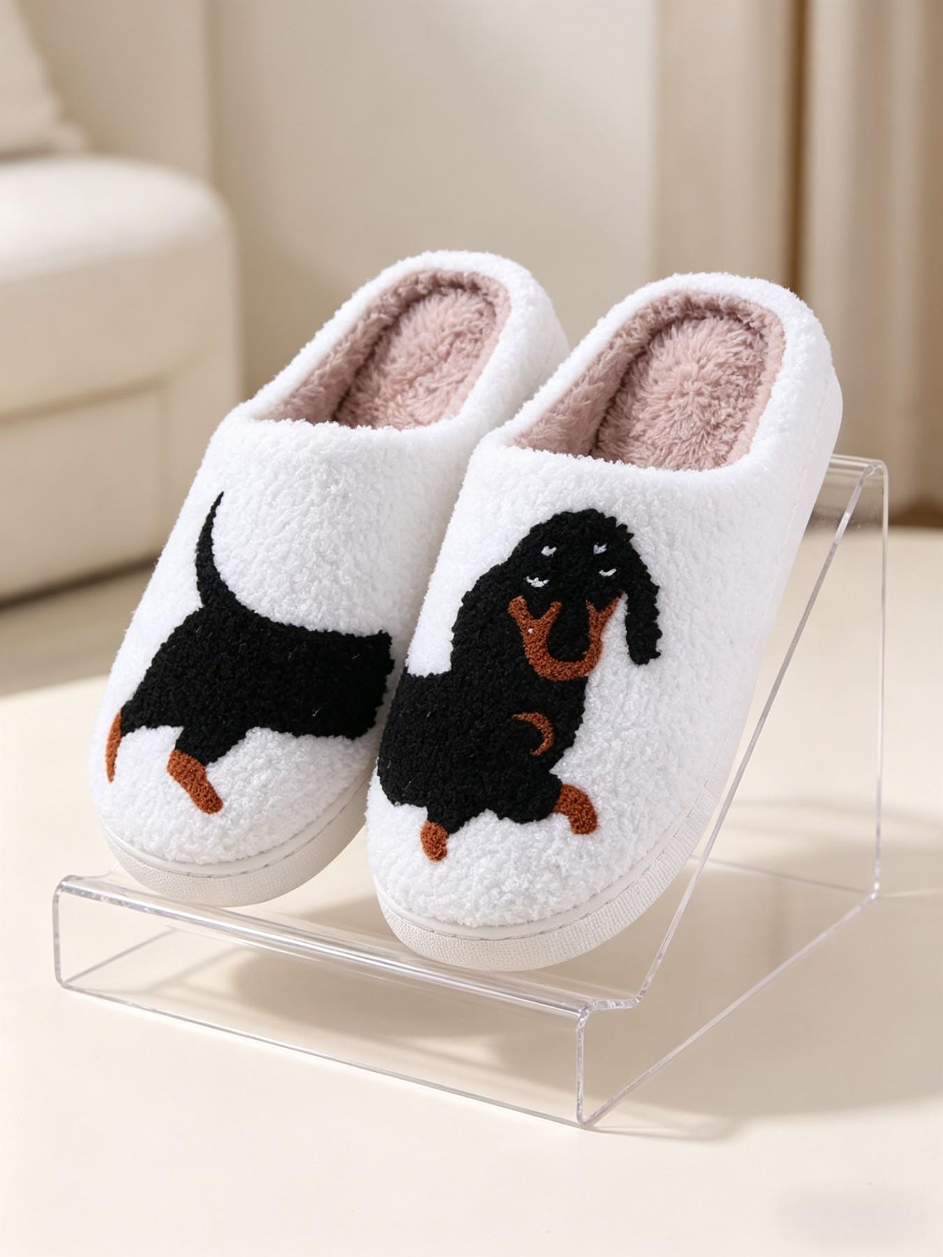 Cute Cartoon Braided Dog Slippers, Soft Non-Slip Quiet Sole ...