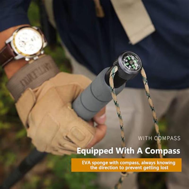7-in-1 Tactical Trekking Stick-Retractable Folding Multi-Function ...