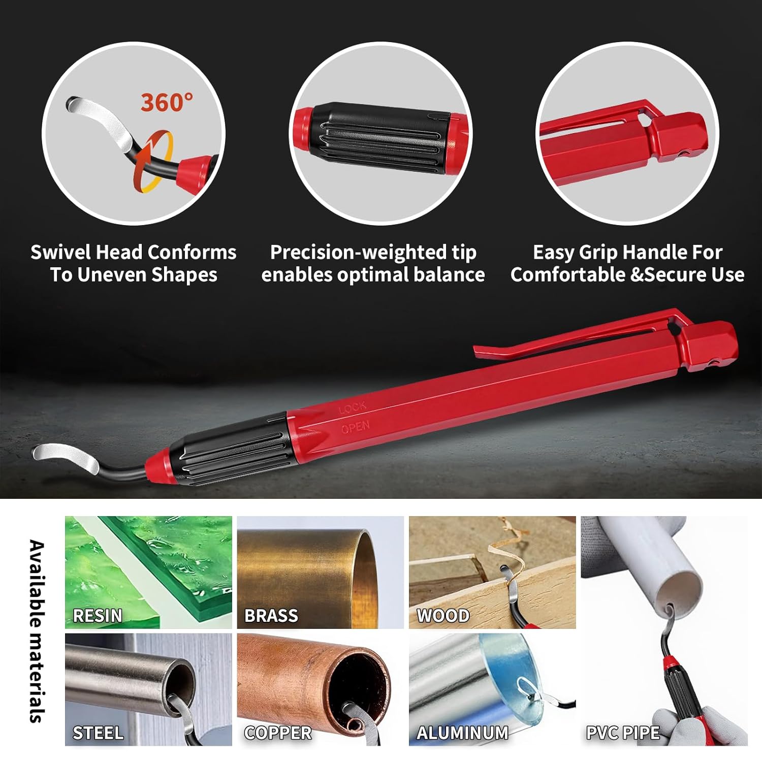 - Deburring Tool Red Handle with 16 Steel M2 , Deburring Tool Printing ...