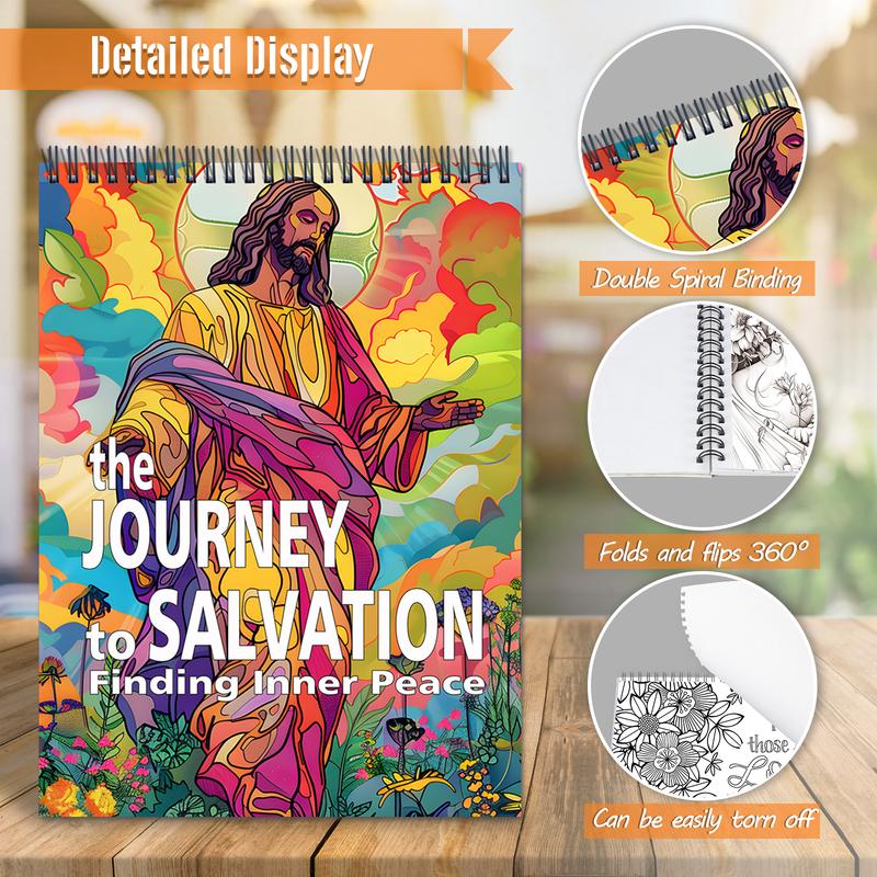 Jesus Faith Themed Adult Spiral devotional color Book, 24 A4 Pages ...