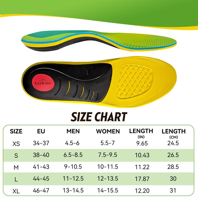 Insoles for Men & Women, Heavy-Duty High Arch Support, Shock-Absorbing ...