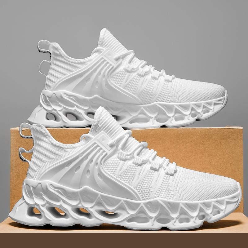 Men's Breathable Flyknit Sneakers, Blade Sole Anti-Slip Athletic ...