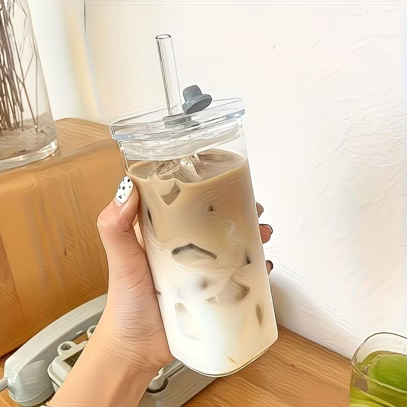 1 Sets Modern Square High Borosilicate Glass Cups With Lids And Glass ...