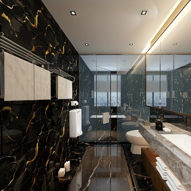 40pcs Marble Self-Adhesive Vinyl Background Tiles, Waterproof PVC Wall ...