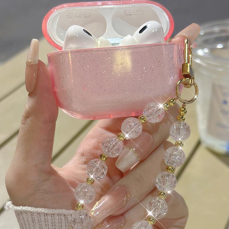 Glitter Decor Earphone Case with Chain, Earphone Protective Case ...