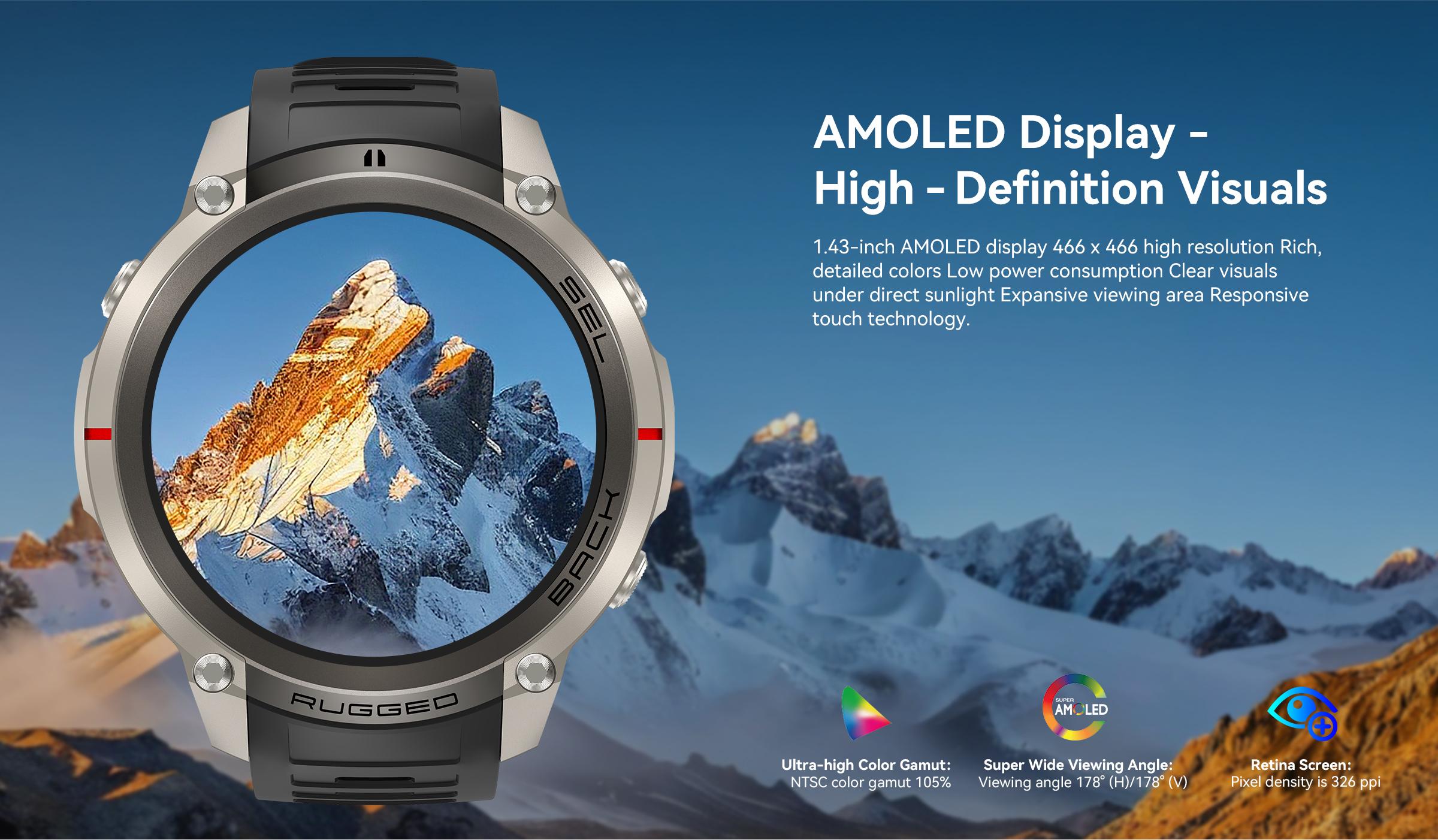 Outdoor GPS Smart Watch ,with Offline Map, BT Calling, Multi-Satellite ...