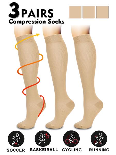 Compression Socks 15-20mmhg Wide Calf, Sporty Tight-Fitting Design ...