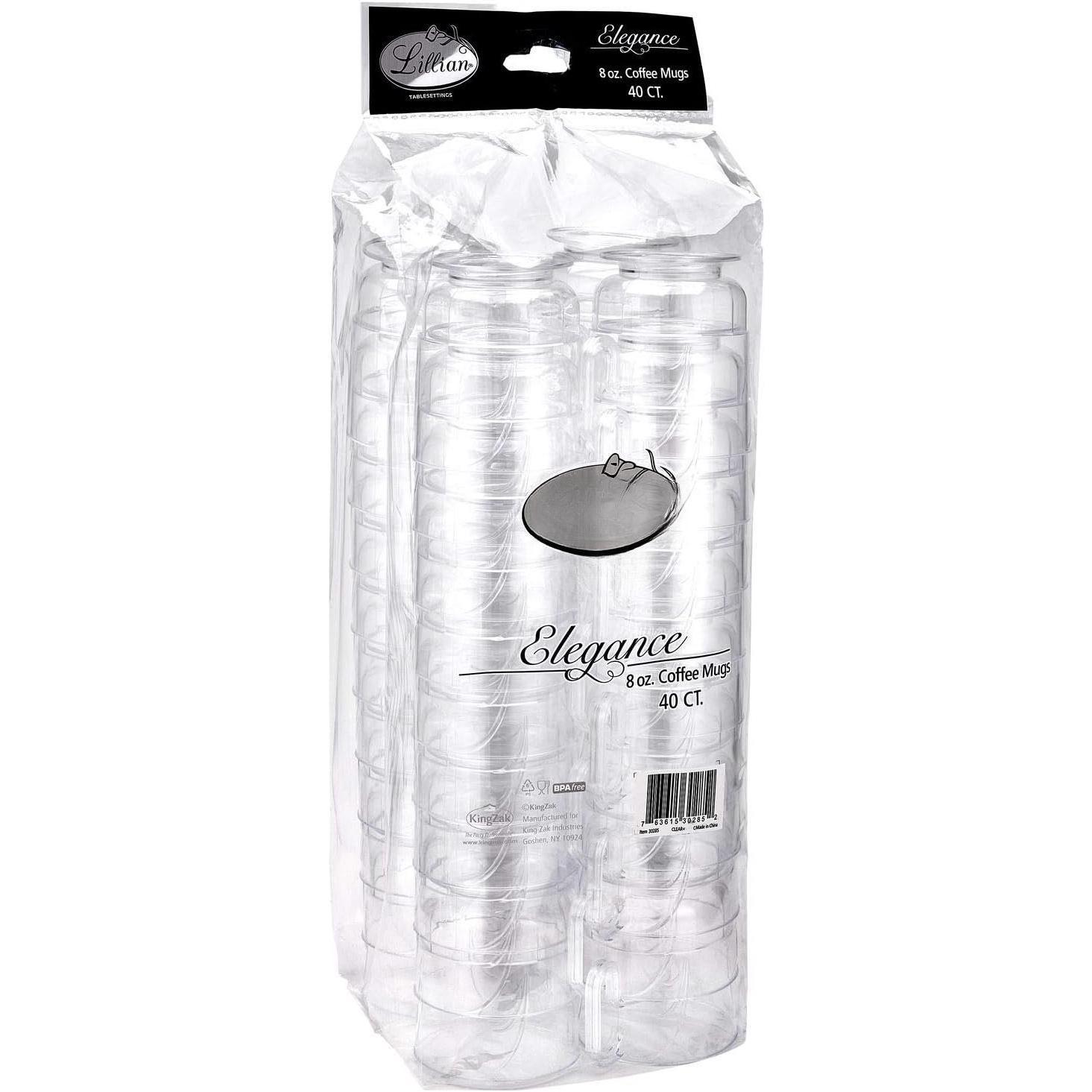 Signature Collection 40 Count Elegance Coffee Mug, 8-Ounce, Clear ...