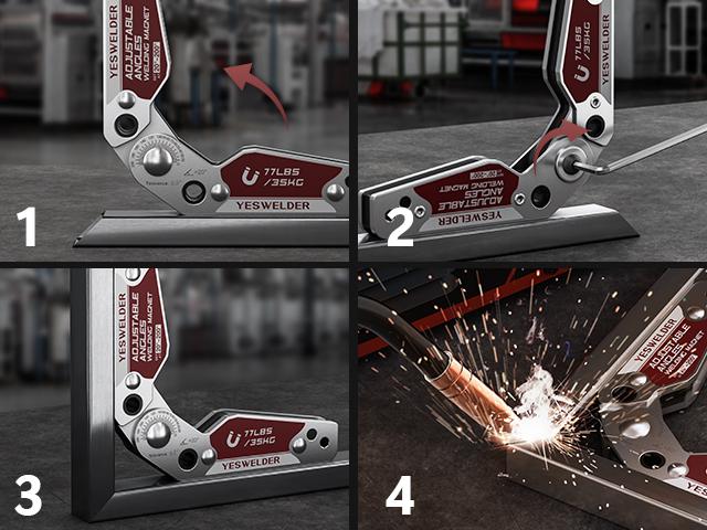 YESWELDER Adjustable Welding Magnet with Angle Scale 20-200° | 48LBs ...