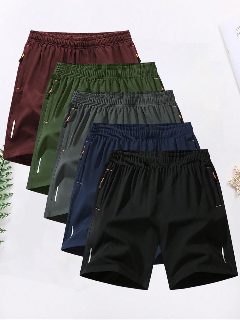 Men's Reflective Print Sport Shorts, Casual Fashion Outdoor Running ...