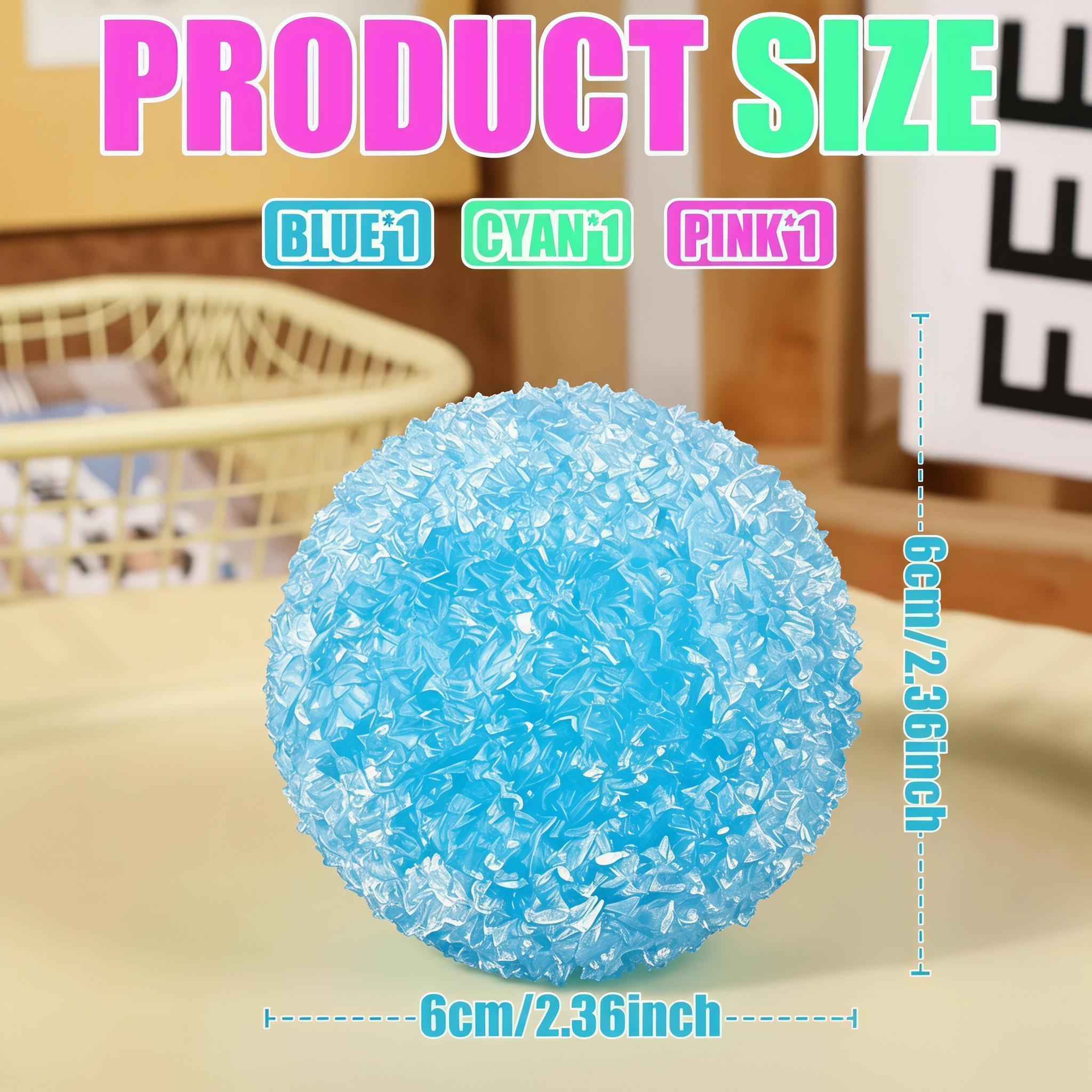 Crystal Bead Ice Cube Slow Rising Squishy, Soft Squeeze Stress Ball ...