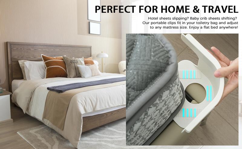 Lock Sheet Holders Set of 4- HeavyDuty Bed Sheet Holders with Straps ...