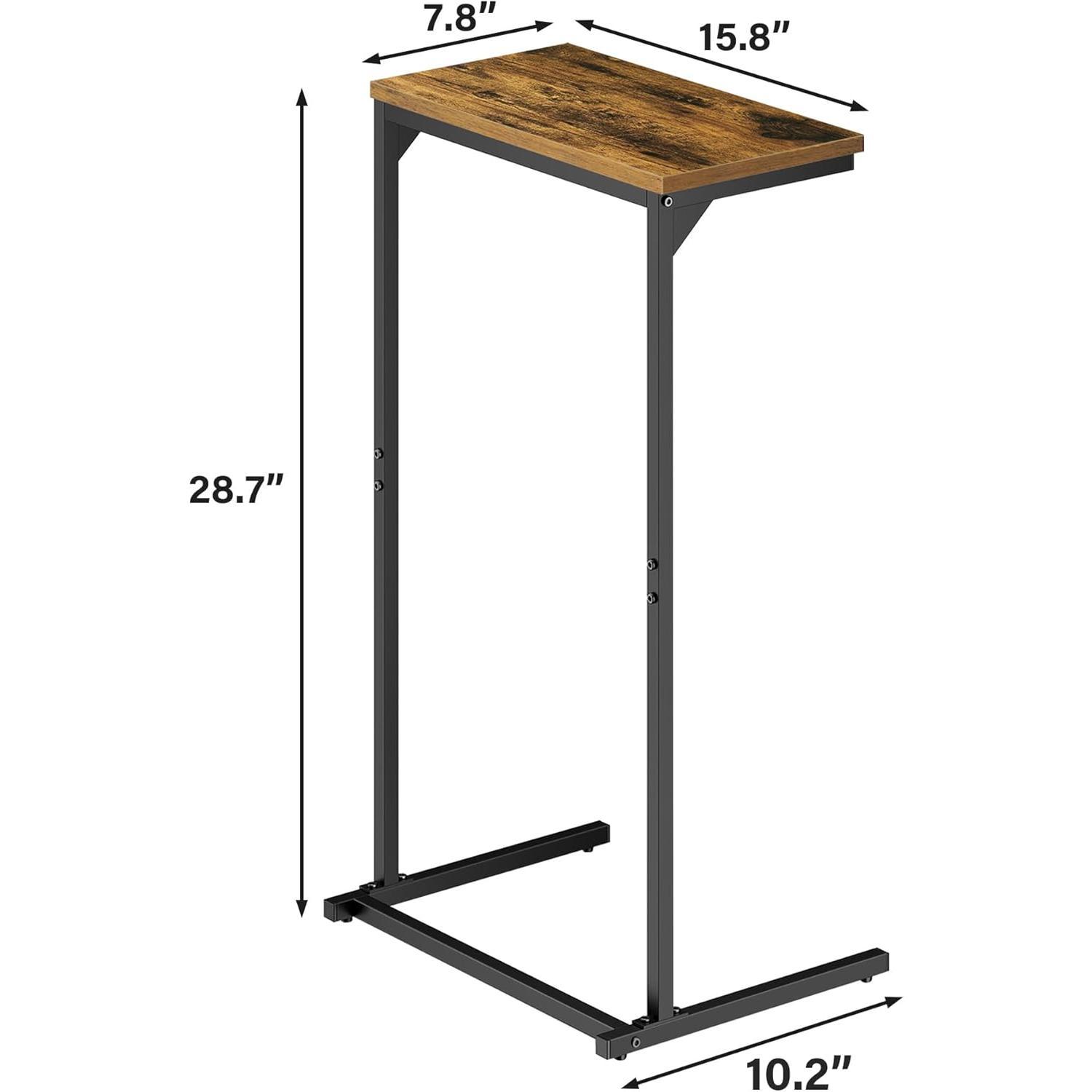 C Shaped End Table, Tv Tray, Small Side Table, 28.7 inch Tall Couch ...