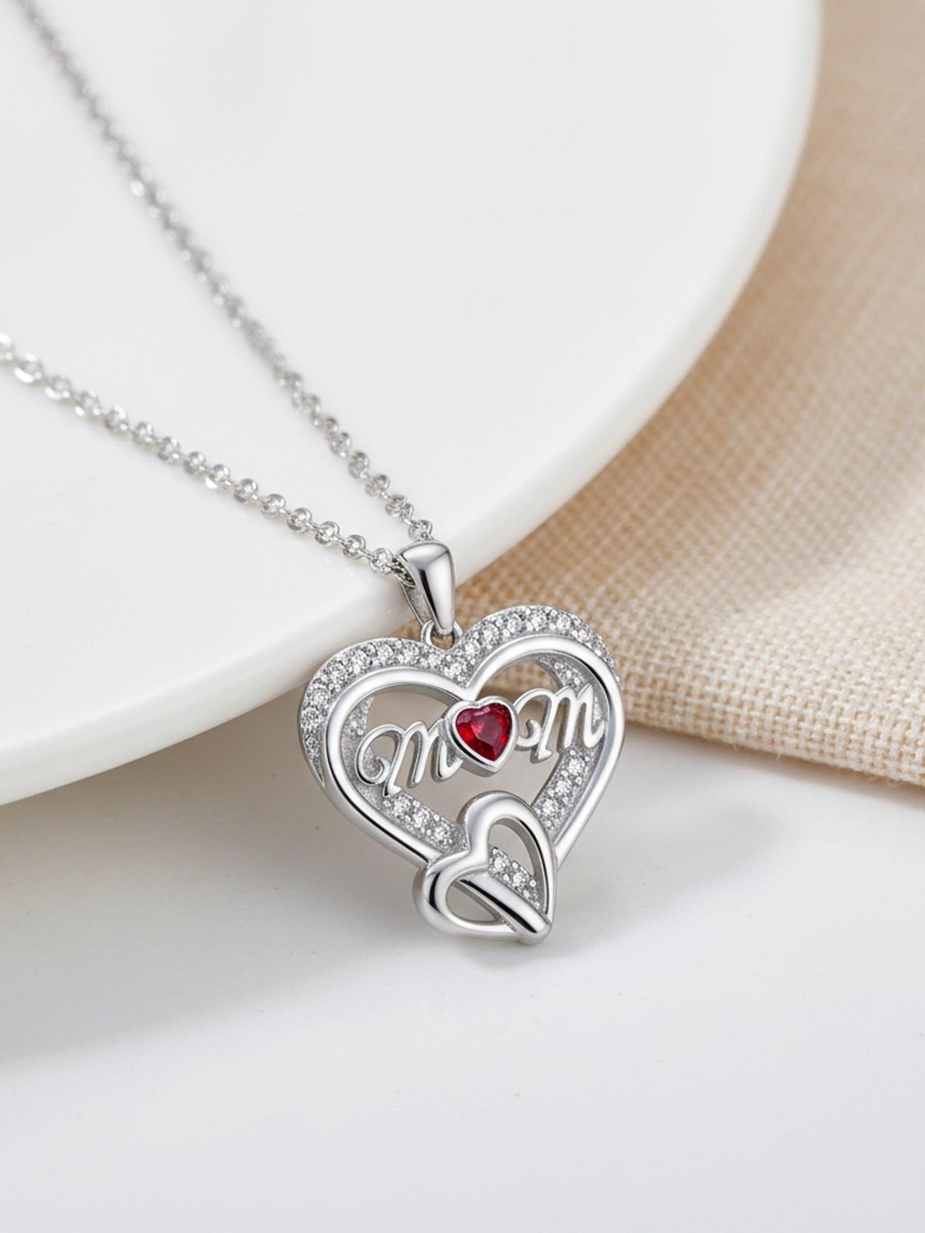 Heart-Shaped Mom Necklace, Elegant Plain Design, Ideal Gift for Mother ...