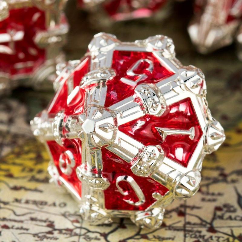 Dnd Dice Set 7 Piece Metal Dice with Box, Rpg Dungeons and Dragons Role ...