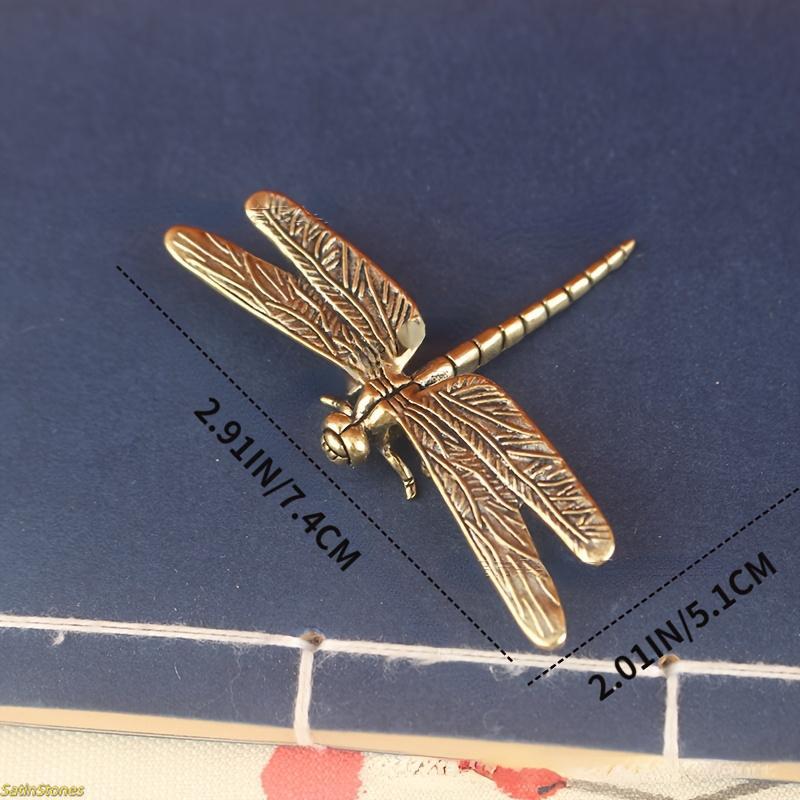 3-Pack Golden Brass Dragonfly Metal Decor Ornaments, Retro Vintage ...