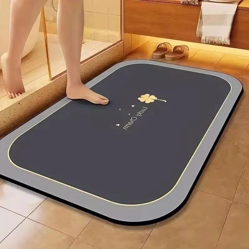 Quick-Dry Non-Slip Super Absorbent Algae Mud Bath Mat, Soft Comfortable ...