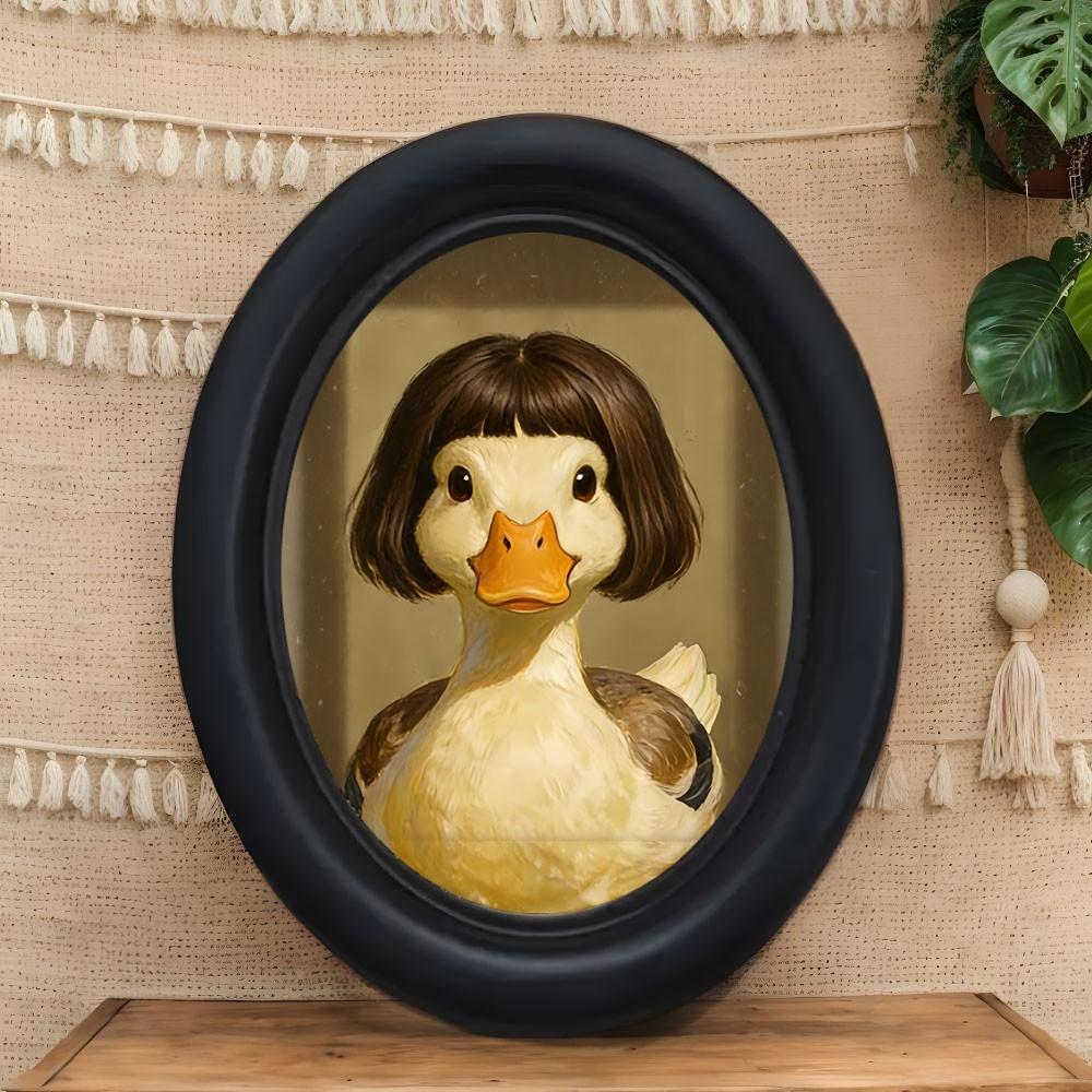 Vintage Art Style Long Hair Duck Pattern Decorative Home Item ...