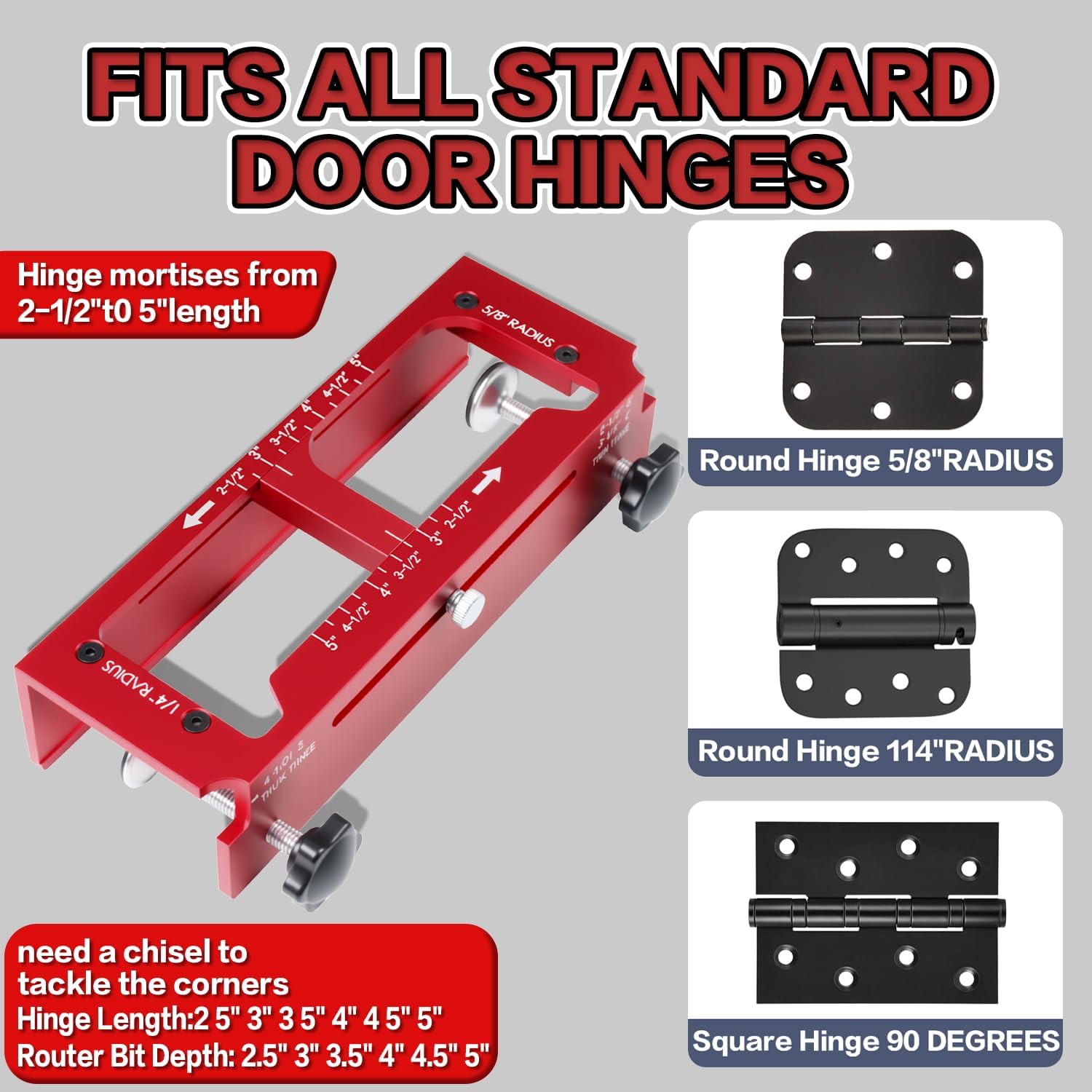 Door Hinge Jig and Door Lock Installation Kit, Alloy Router Template ...
