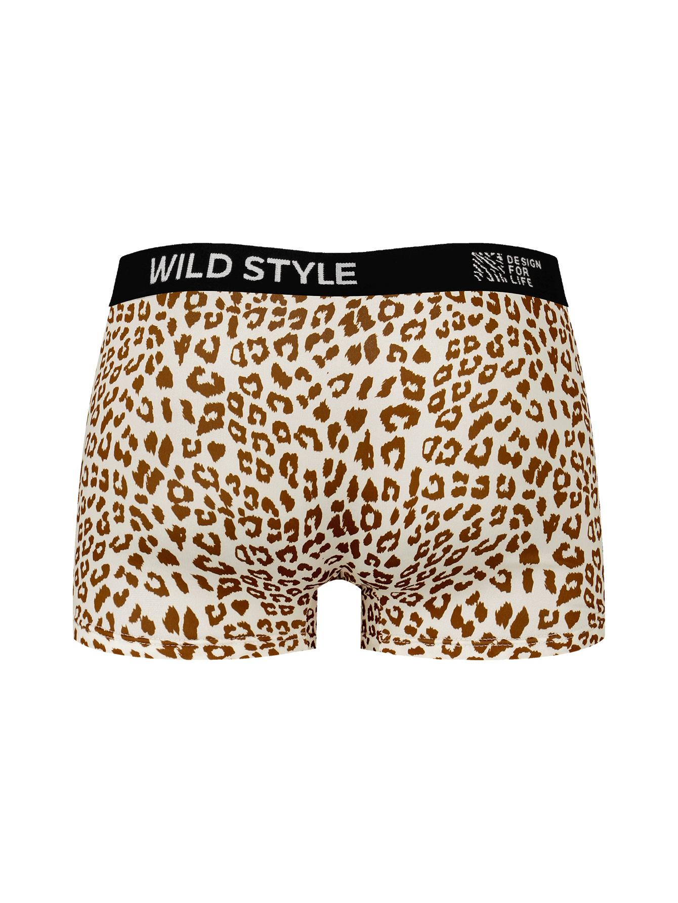 5 pcs men's printing leopard print flat cornered underwear, fashionable ...