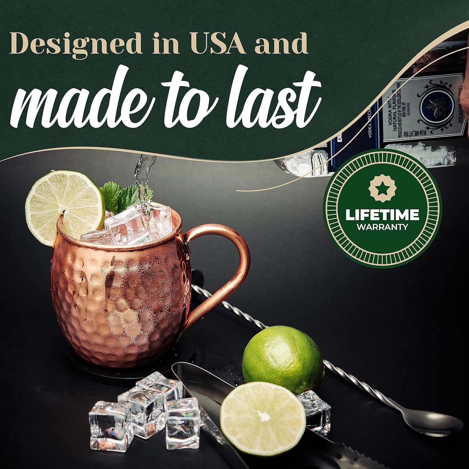 Moscow Mule Copper Mugs Set of 8, 16 oz Pure Copper Cups, Hammered ...