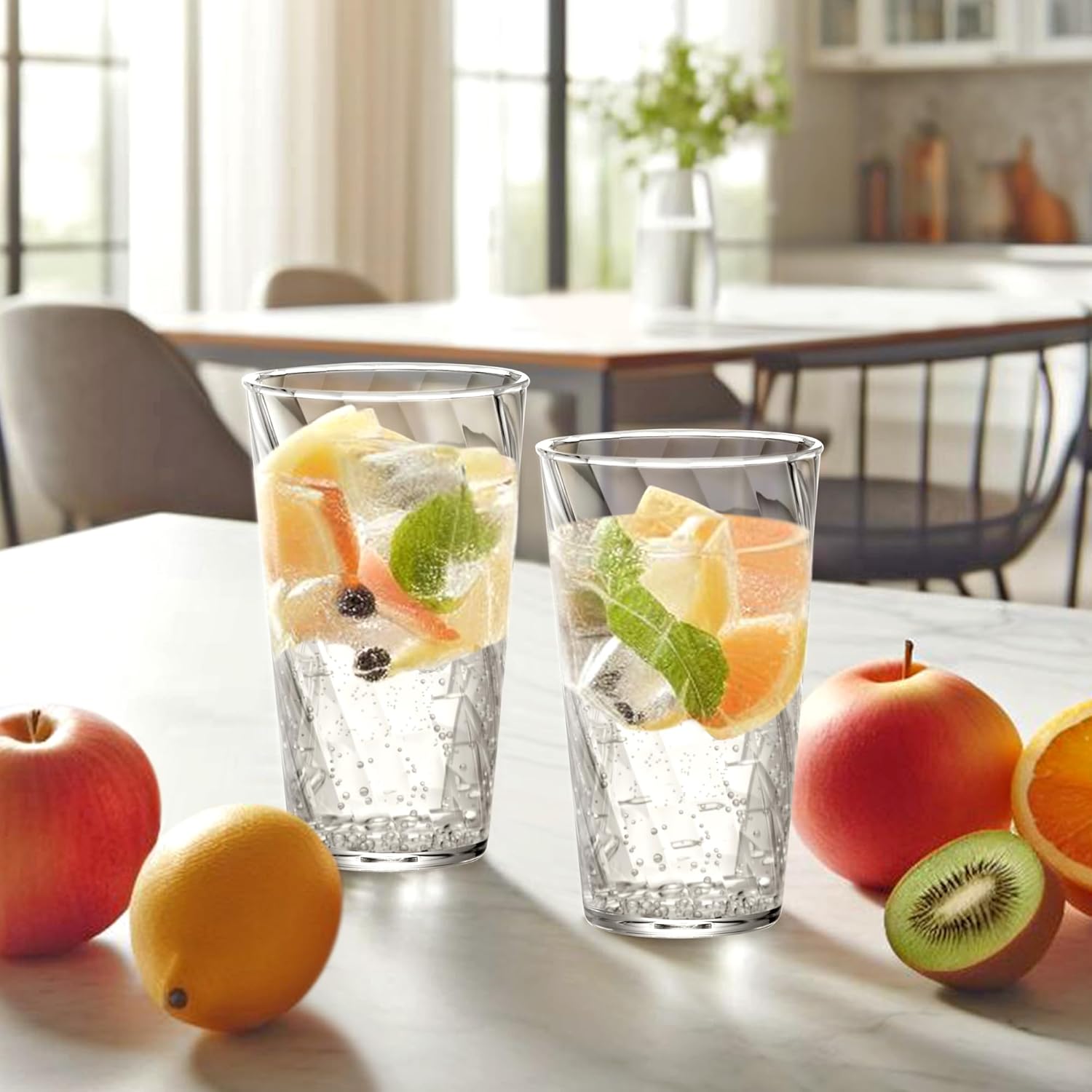 - Glacier - 18-Ounce Plastic Tumblers (Set of 8), -Clear Plastic Cups ...