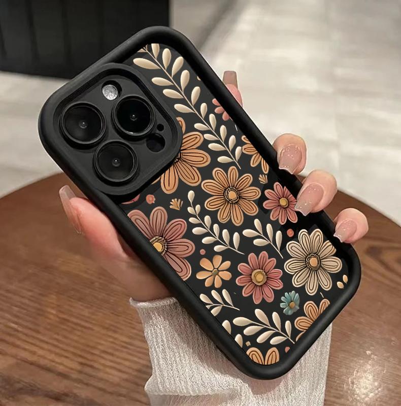 Vintage Floral Pattern Case for iPhone 17 16 15 14 Pro Max 13 12 11 Air ...