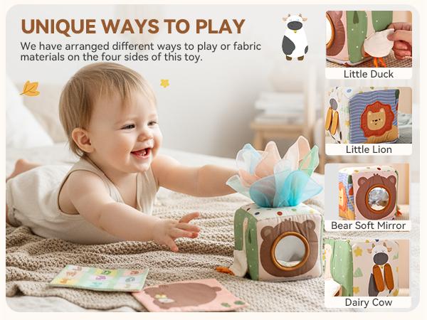 YOUUYS Baby Tissue Box Toy for Babies Montessori Toys Baby Tissue Box ...