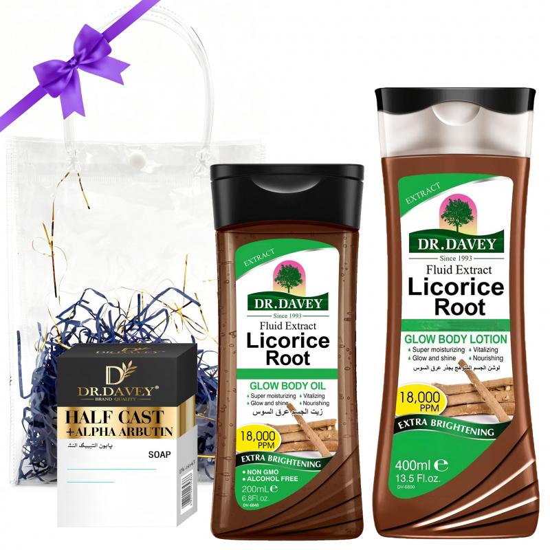 DR.DAVEY Licorices skin care 3-piece set, Body Care Sets, Licorice Body ...