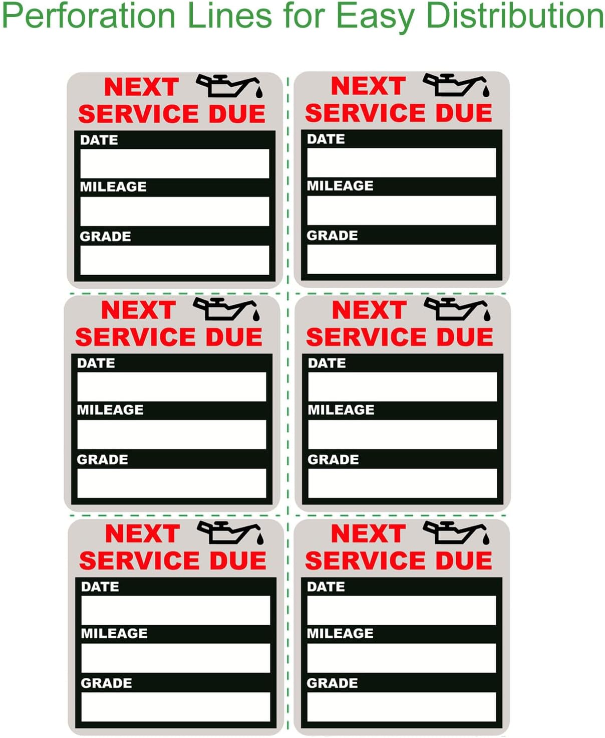 Oil Change Stickers Static Cling, 120pcs 2x2 Inches, No Residue, Clear ...