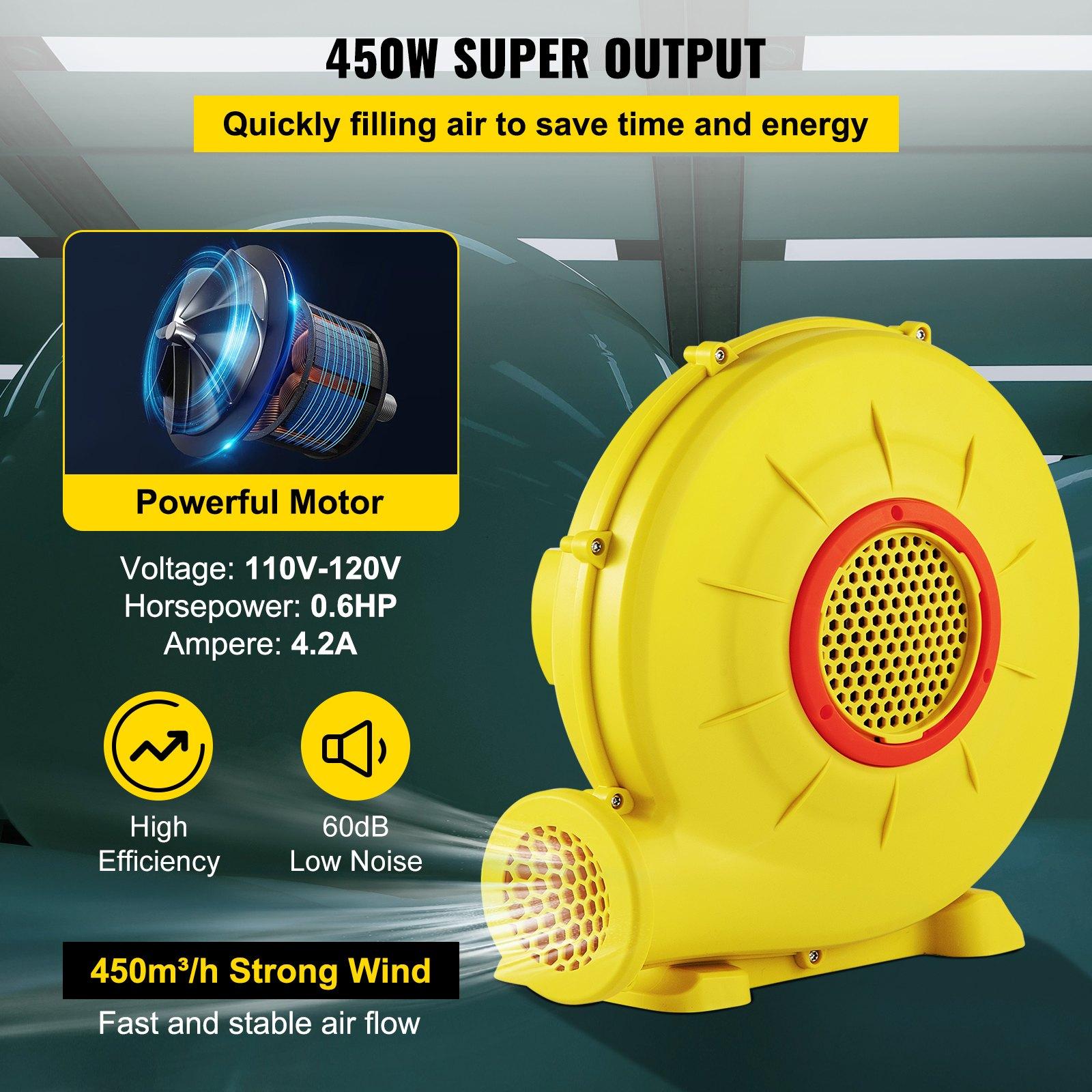VEVOR Air Blower, 450W 0.6HP Inflatable Blower, Portable and Powerful ...