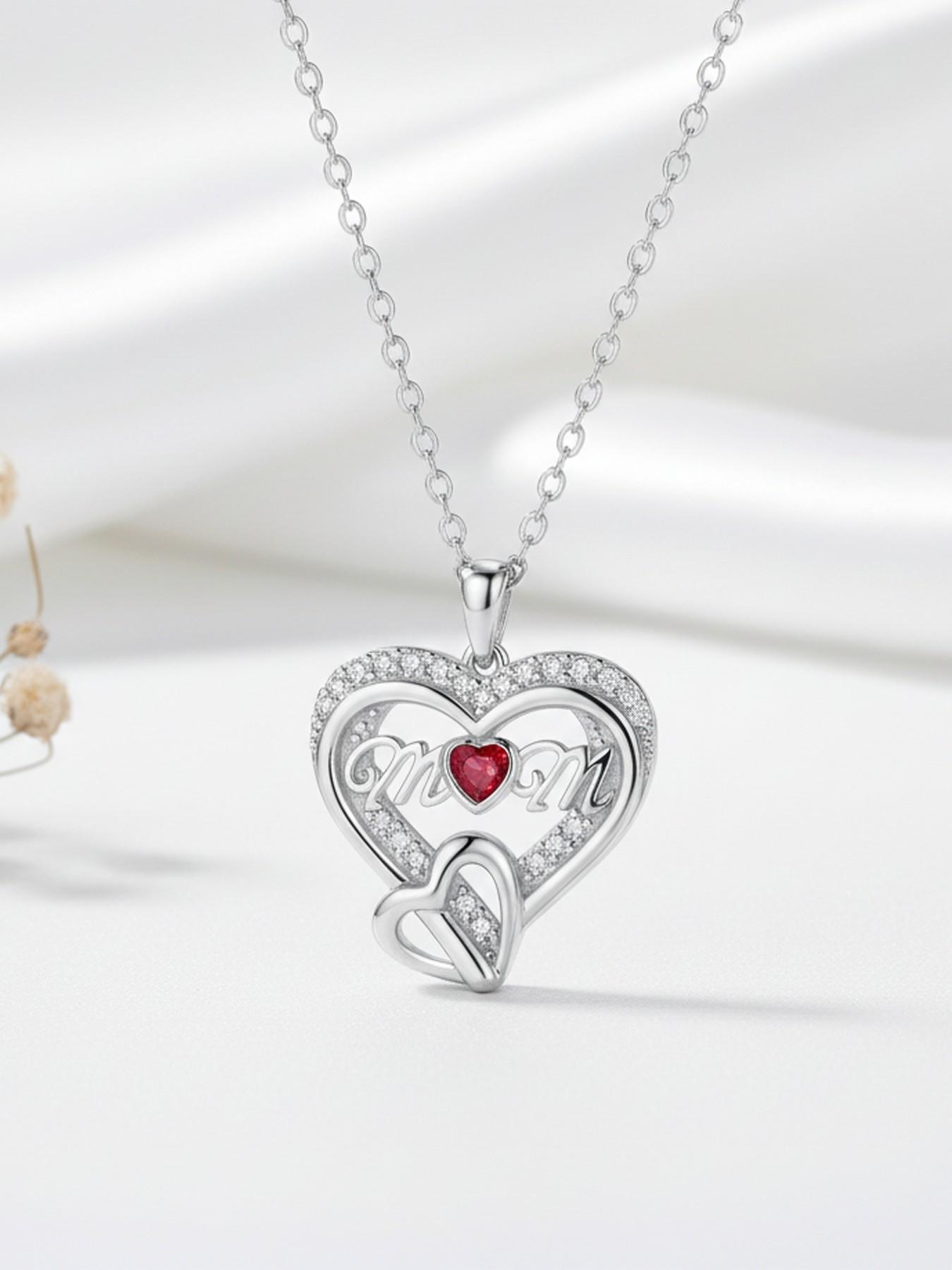 Heart-Shaped Mom Necklace, Elegant Plain Design, Ideal Gift for Mother ...