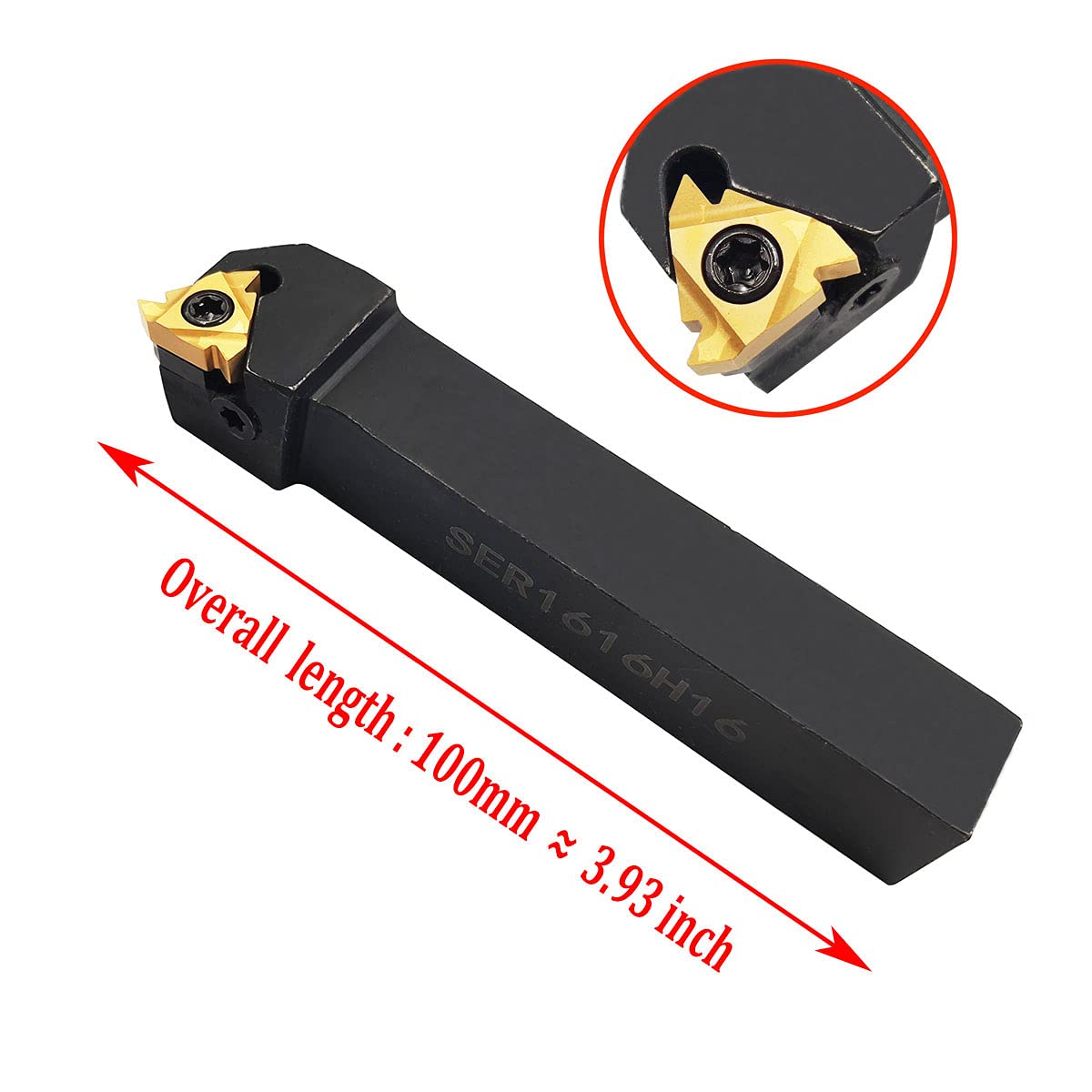 5/8" 3/4" Lathe Tool Threading Insert Turning Tool Holder SER1616H16 ...