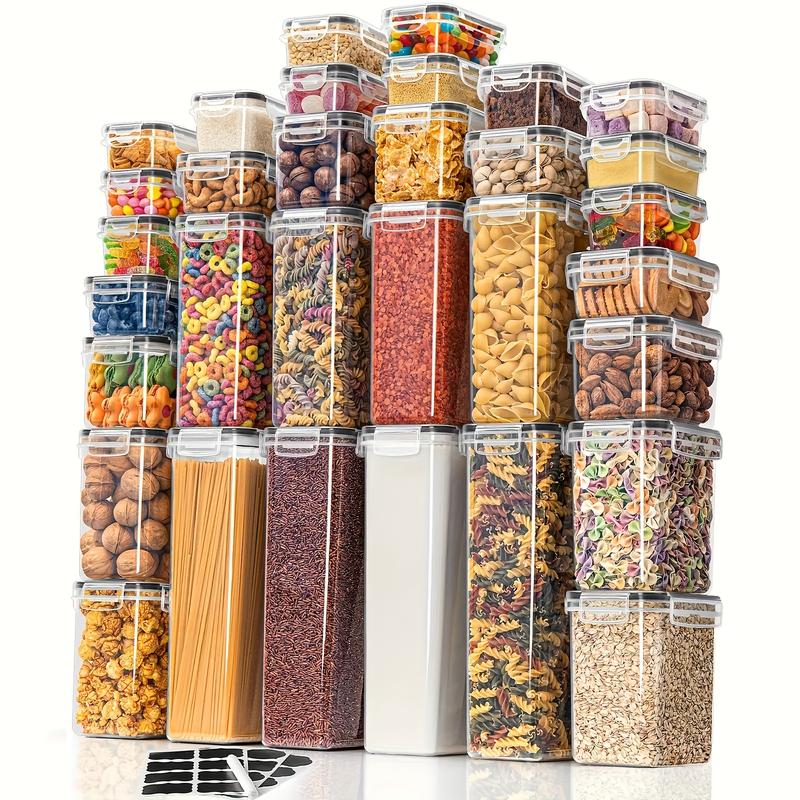 26-Piece Kitchen Storage Set, Includes Sealed Food Jars & Spice ...