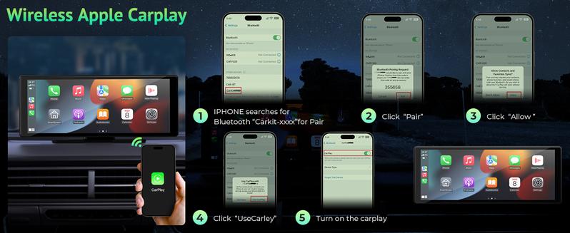 2025 Portable Wireless Carplay Screen Carplay & Android Auto,10 ...