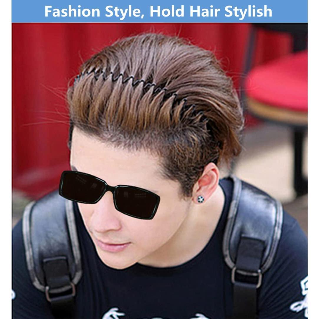 Metal Hair Band for Men Headband Women Bands Unisex Black Wavy Spring ...
