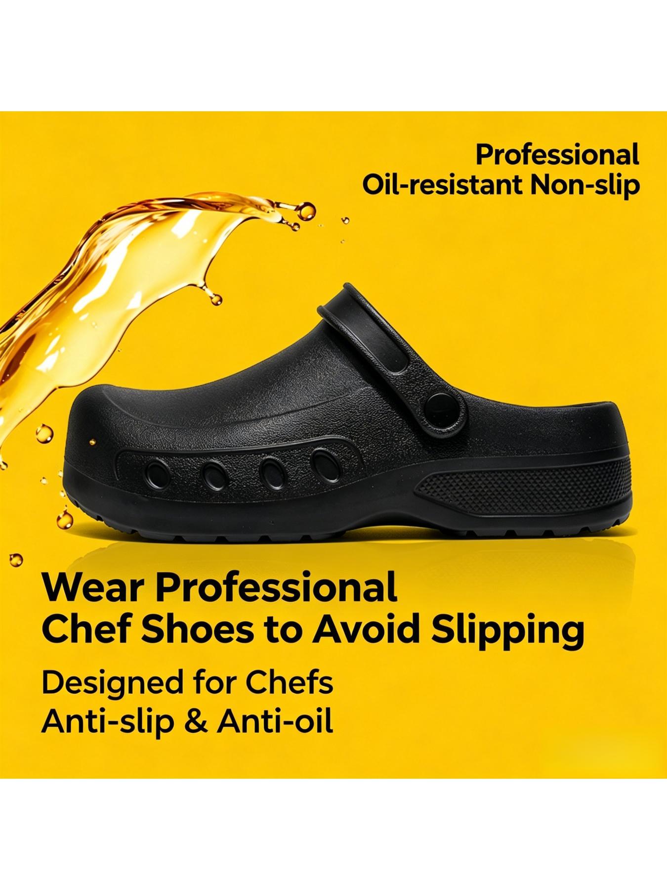 Anti-slip Waterproof Work Shoes Oil-Resistant Chef Nurse Slippers ...