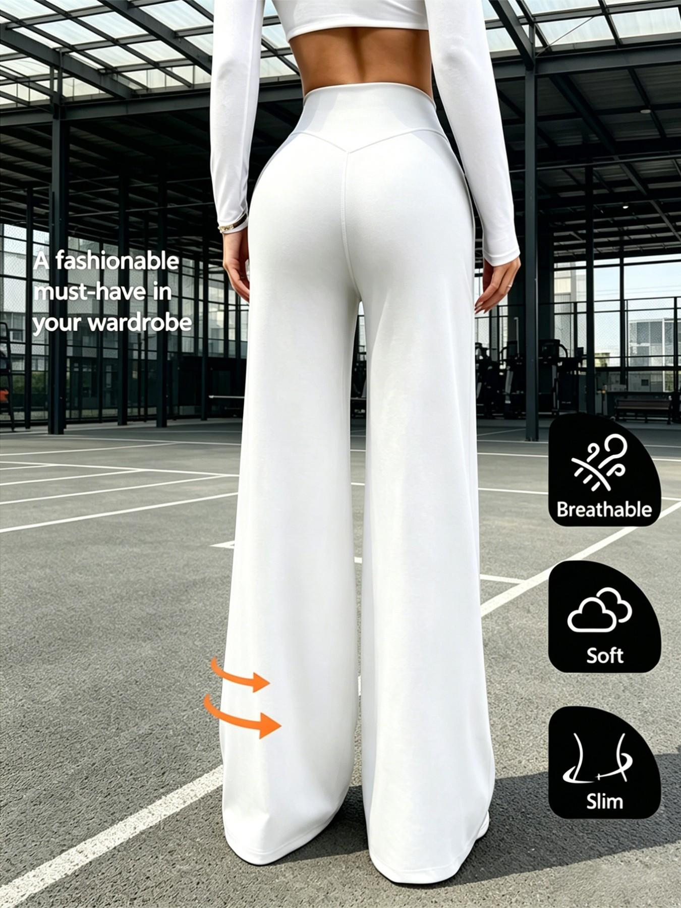 High-Waisted Butt-Lifting Flowy Jogger Pants, Yoga Workout Slim ...
