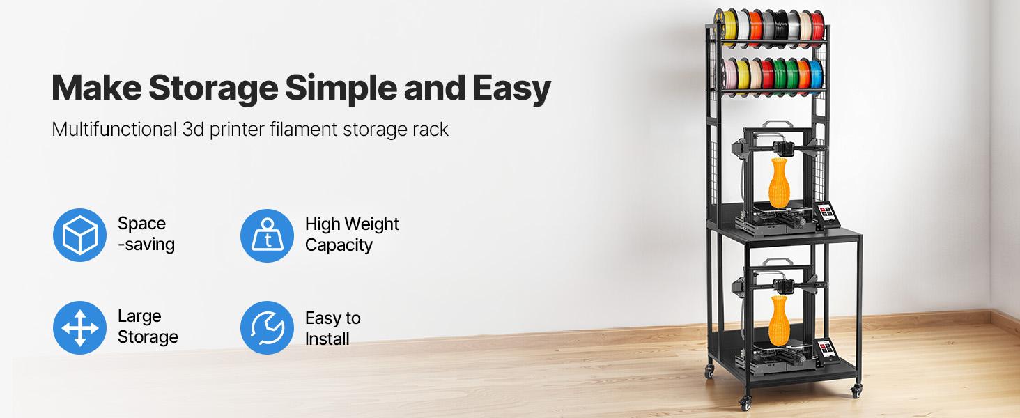 fathersdaygift VEVOR 3D Printer Filament Storage Rack, 4-Tier 3D ...