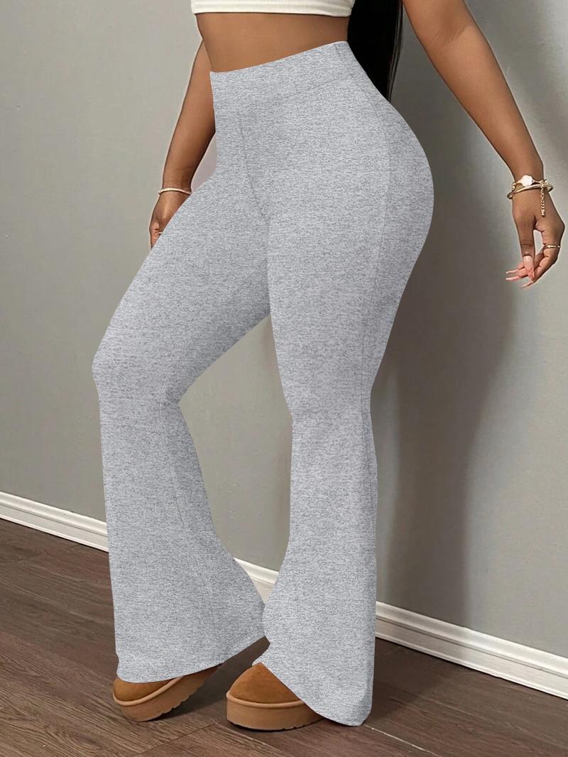 Women's Casual Slim Fit Flare Pants - Elastic Waist, Long - TikTok Shop