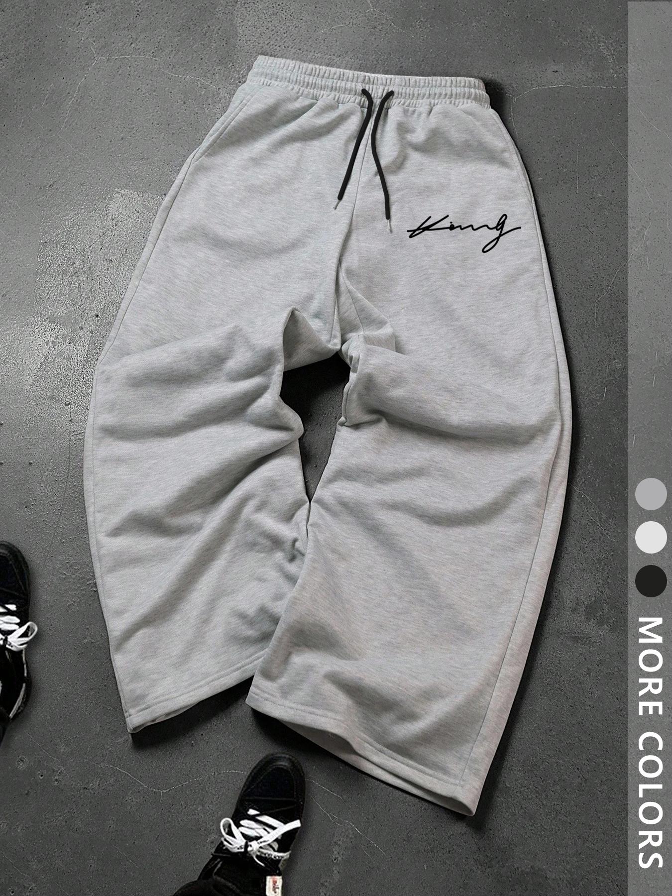 Unisex Y2K Style Casual Streetwear 'the King' Letter Print Long Pants ...