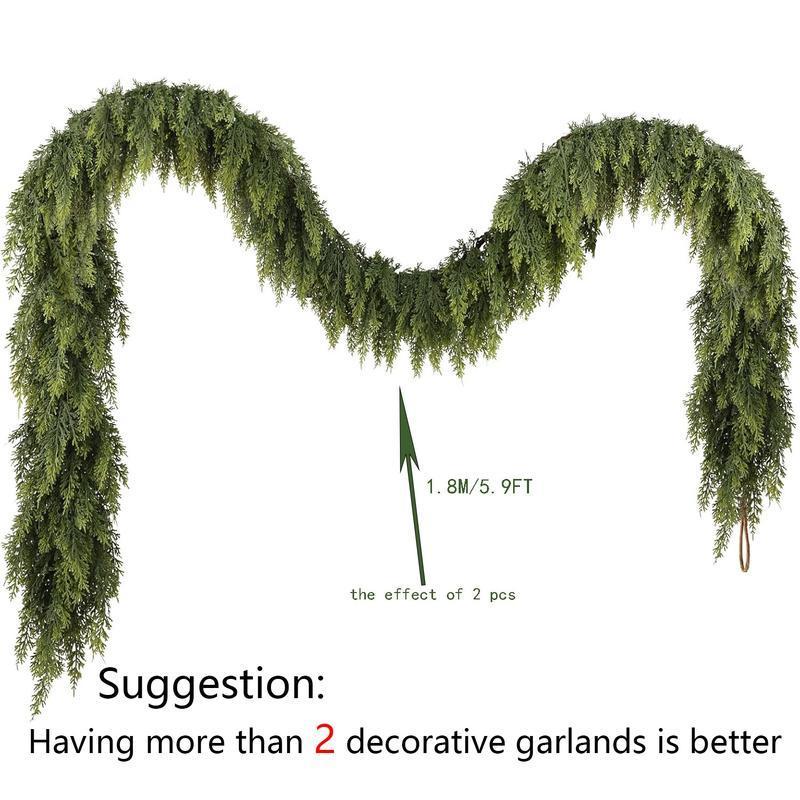 Two 6-Foot-Tall Christmas Wreaths, Realistic Pine & Artificial Cedar ...