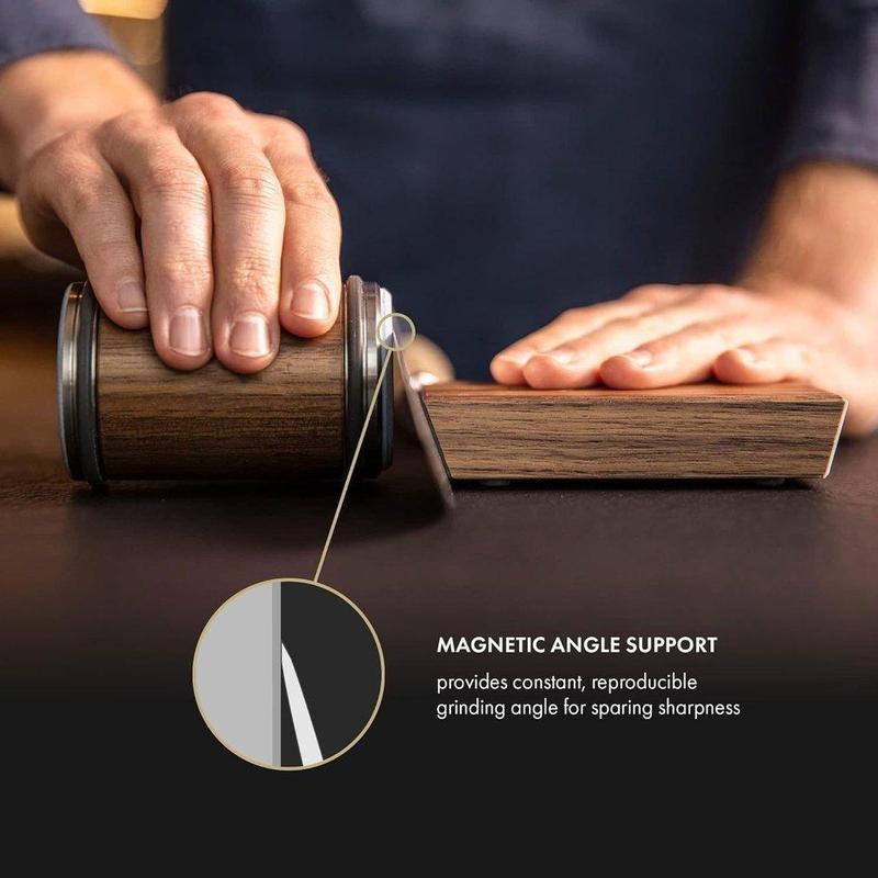 Portable Knife Sharpener Tool,Wooden Rolling Knife Sharpener Kit ...