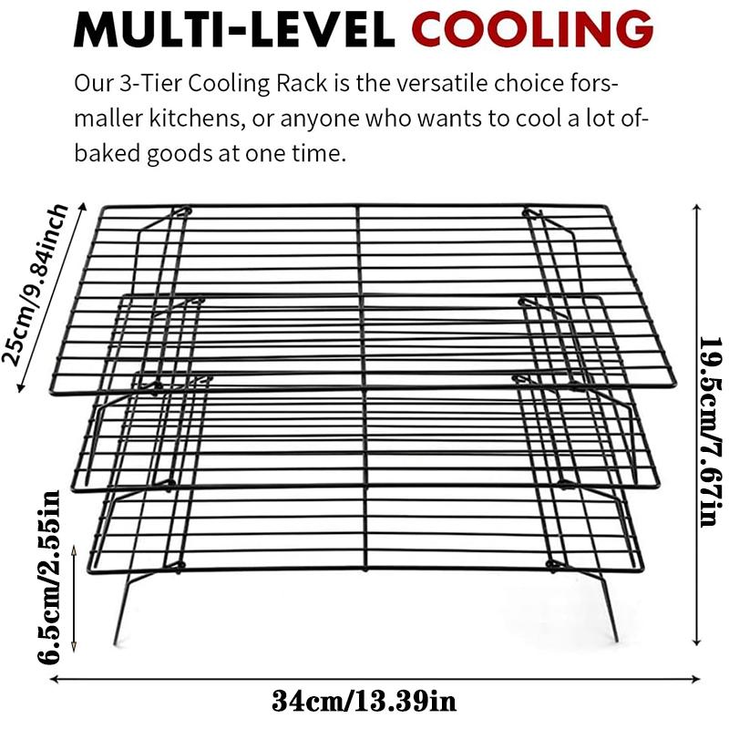 Foldable Cooling Rack, 1/3 Pack Baking Cooling Tray, Kitchen Baking ...