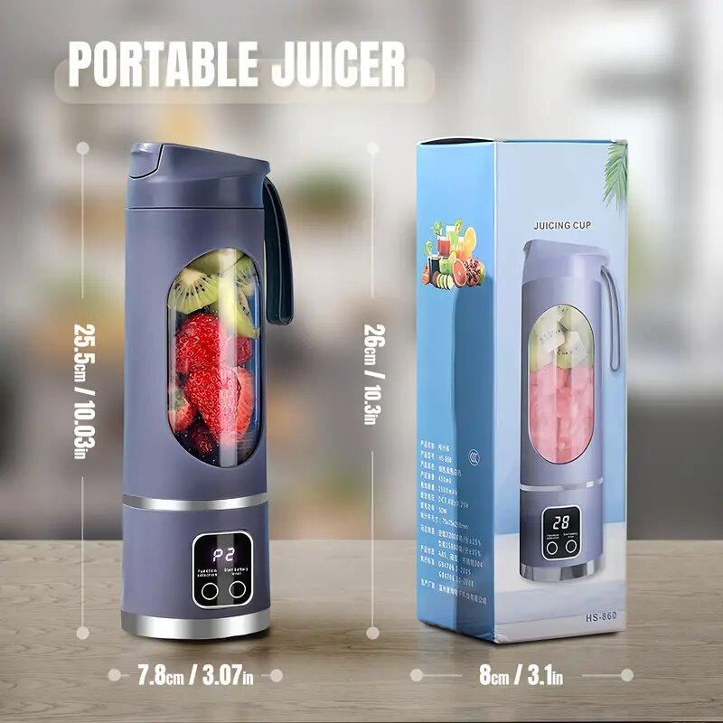 Portable Juicer, USB Rechargeable Juice Extractor Cup with LED Display ...